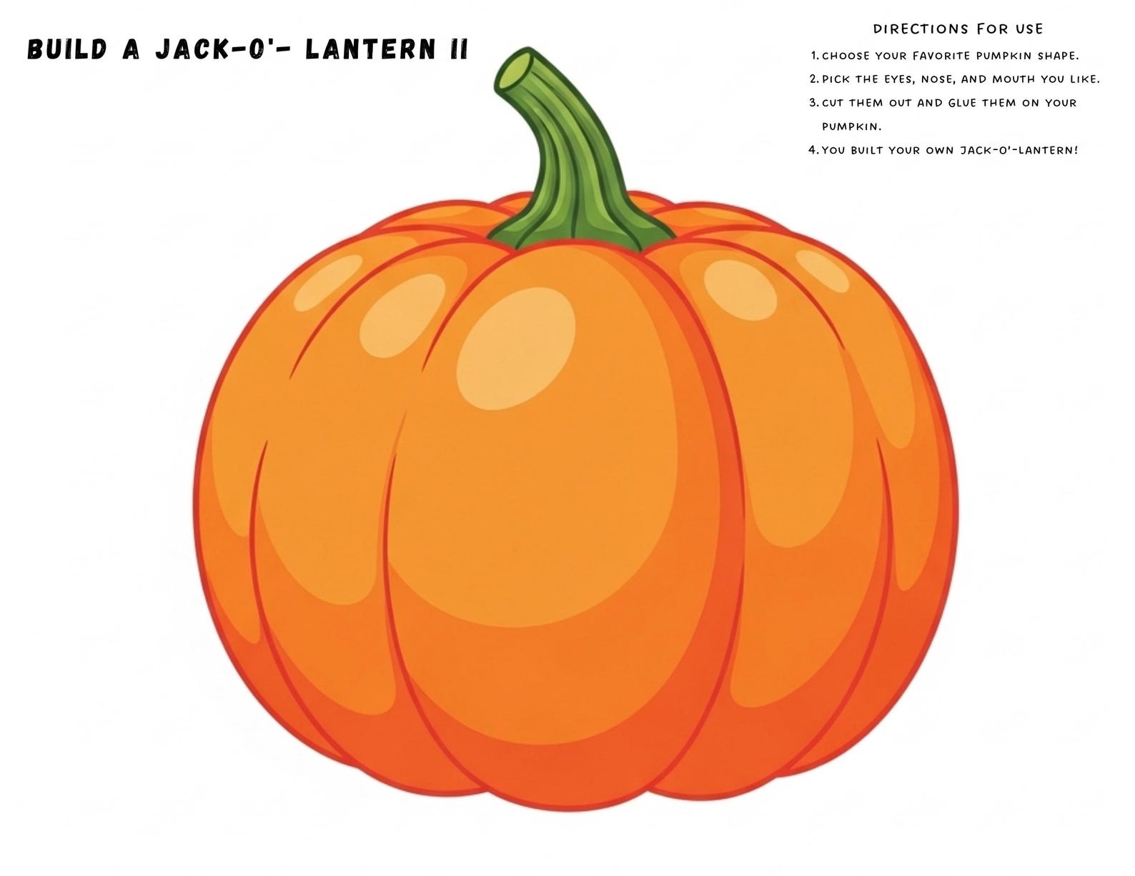 Jack-o'-lantern Craft: Shape Activity for Kids (digital Download) - Etsy