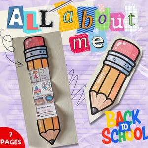 All About Me Pencil & Crayon Foldable Craft | Back to School Activity ...