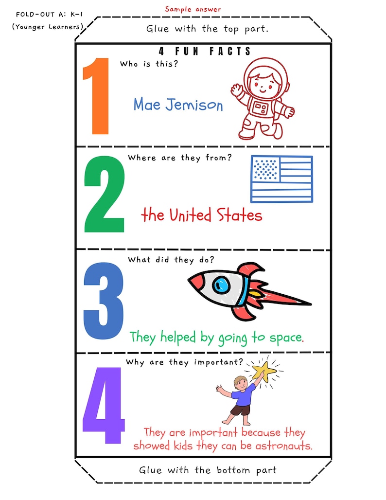 Mae Jemison Fold-out Doll Craft | Black History Month Research ...