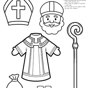 St. Nicholas Day Craft |build-a-saint Puppet (small and Large) | Cut ...