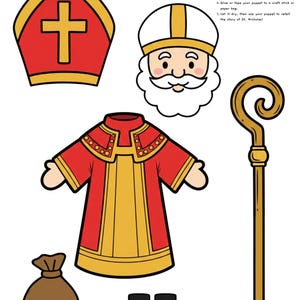 St. Nicholas Day Craft |build-a-saint Puppet (small and Large) | Cut ...