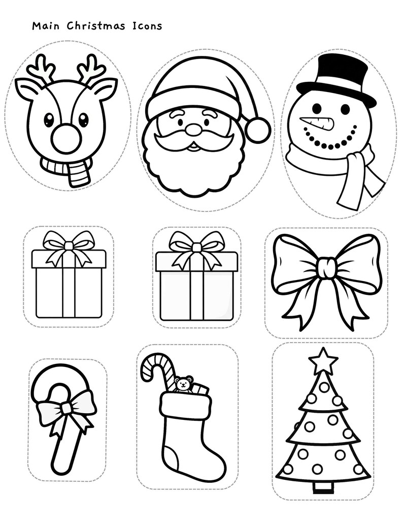 Classic Christmas Symbols Wreath Craft for Kids | Christmas Cut and ...