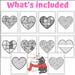 Pop Art Valentine Hearts Coloring Pages | Patterned Heart Art Activity ...