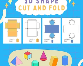 3D Shapes (cut and Fold) - Three-dimensional Shapes | Paper Craft ...