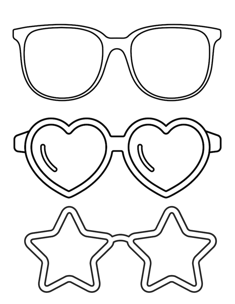 Summer Sunglasses Art Activity: Printable Kids Craft Template (PDF ...