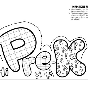 First Day of School Crown, Pre-k Paper Hat Craft + Writing Prompt Back ...