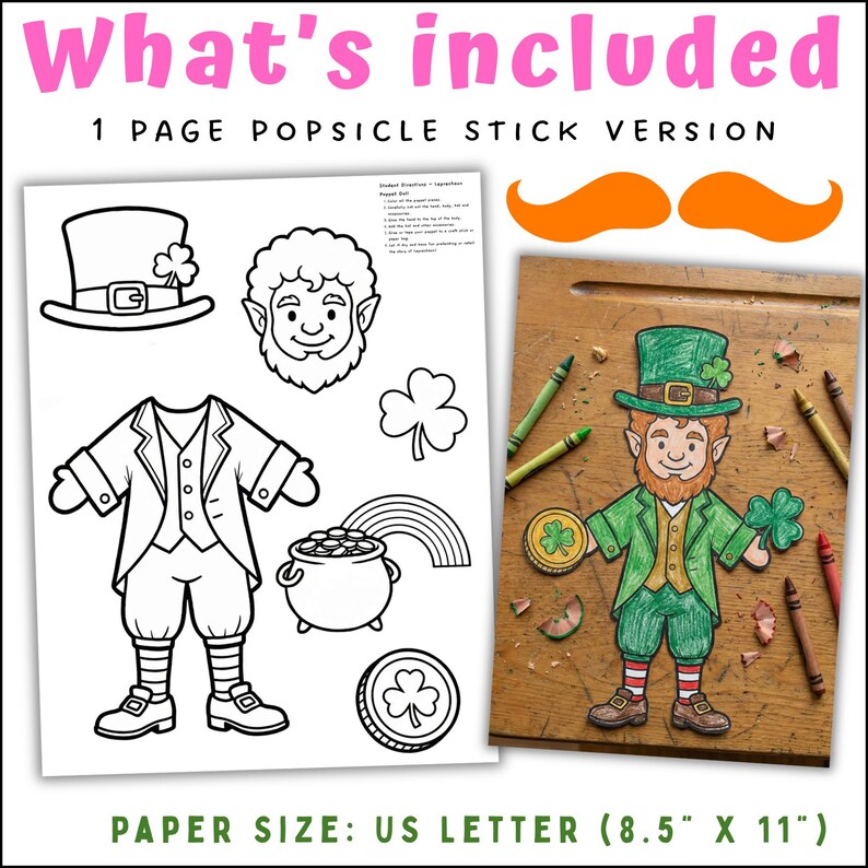St. Patrick’s Day Leprechaun Craft | Build a Leprechaun Puppet | March ...