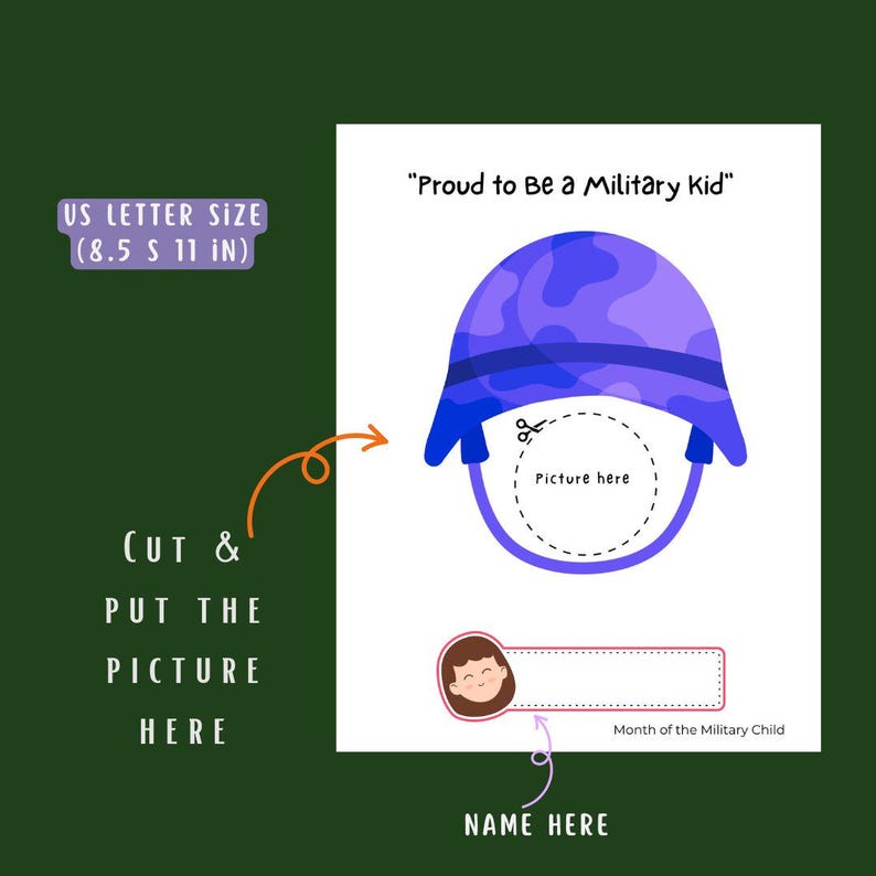 Month of the Military Child Poster, Put a Kid's Picture for Bulletin ...