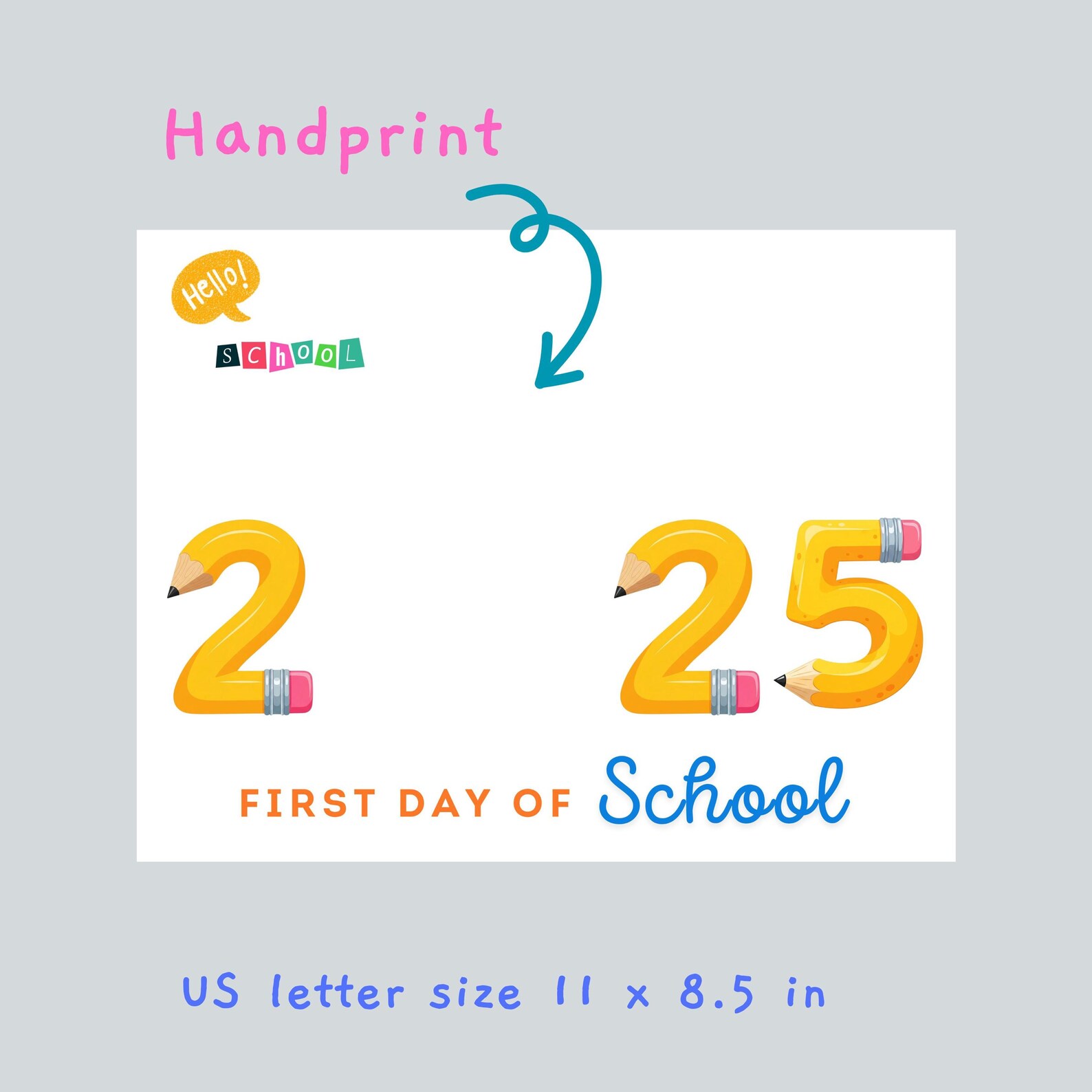 First Day of School 2025 Handprint Craft With Poem | Keepsake Activity ...