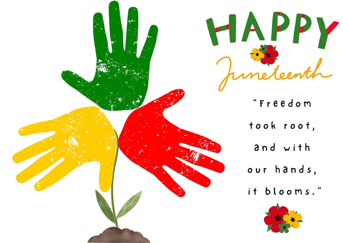 Juneteenth Flower Bloom Handprint Art Craft Activities, Bulletin Board ...