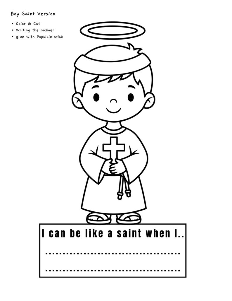 All Saints' Day Puppet Craft: Catholic Kids Activity (digital Download ...