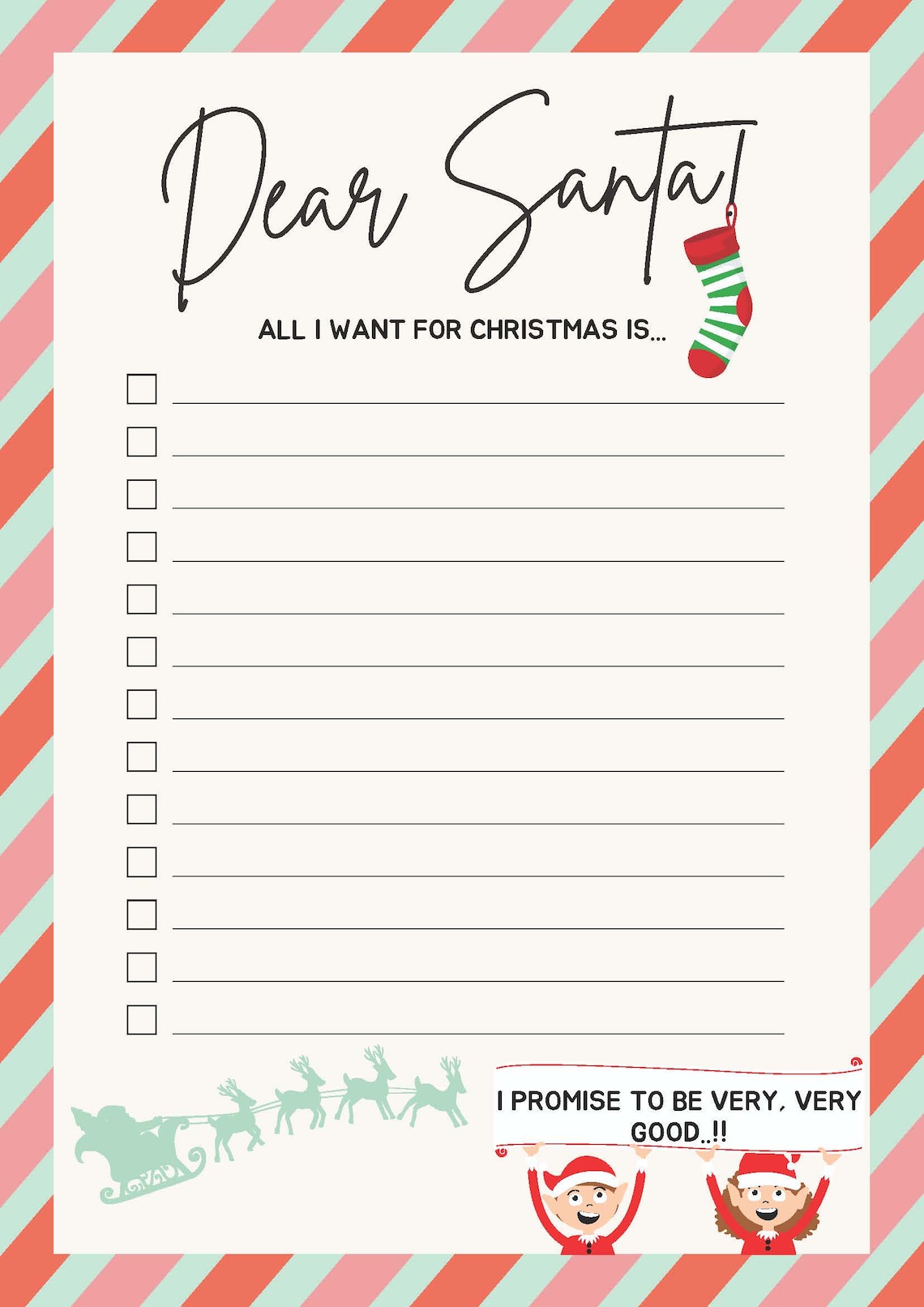 Letter to Santa Fun Pack: Christmas Activity Template (PDF) - Etsy