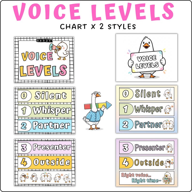 Silly Goose Voice Level Chart | Posters | Push Light – Classroom ...
