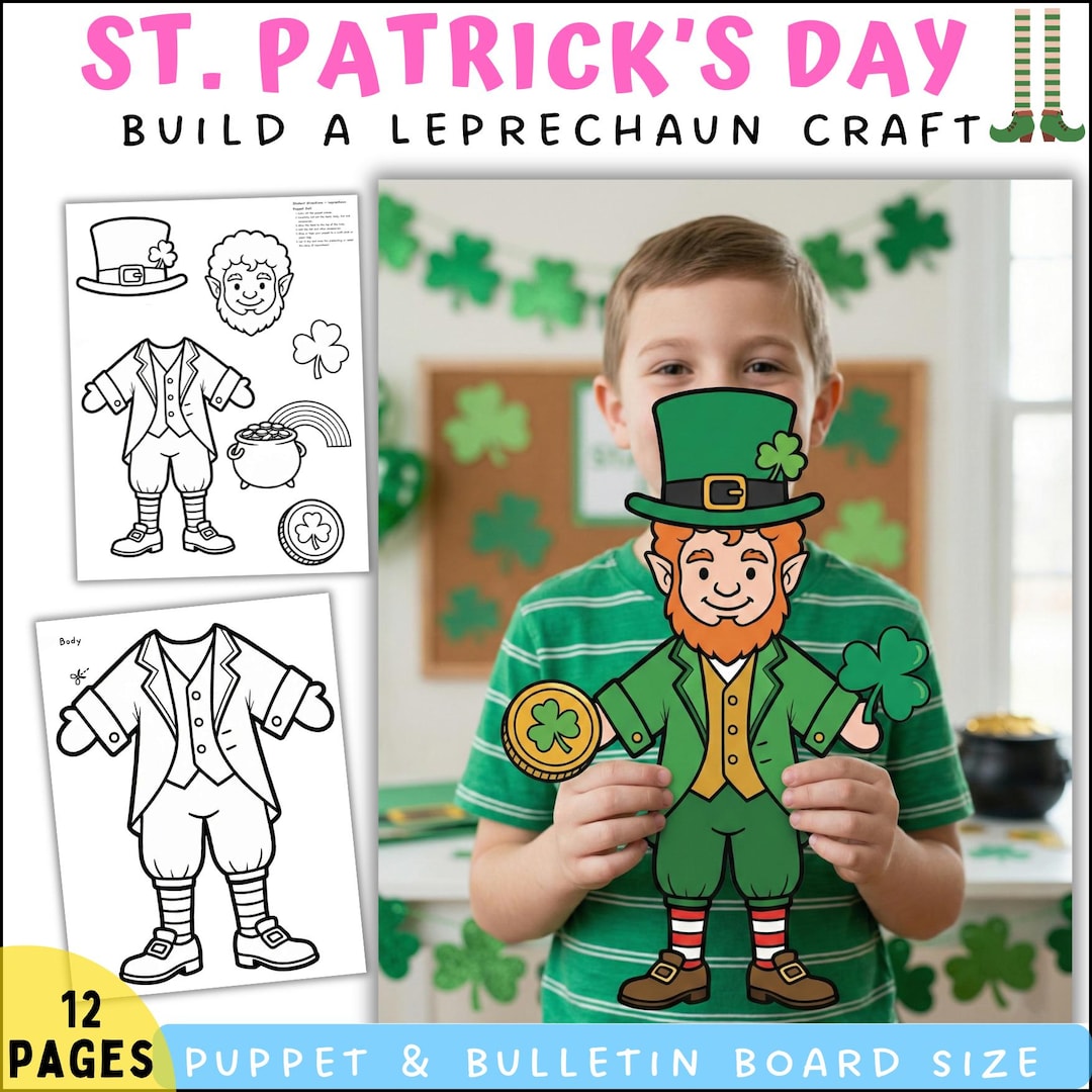 St. Patrick’s Day Leprechaun Craft | Build a Leprechaun Puppet | March ...