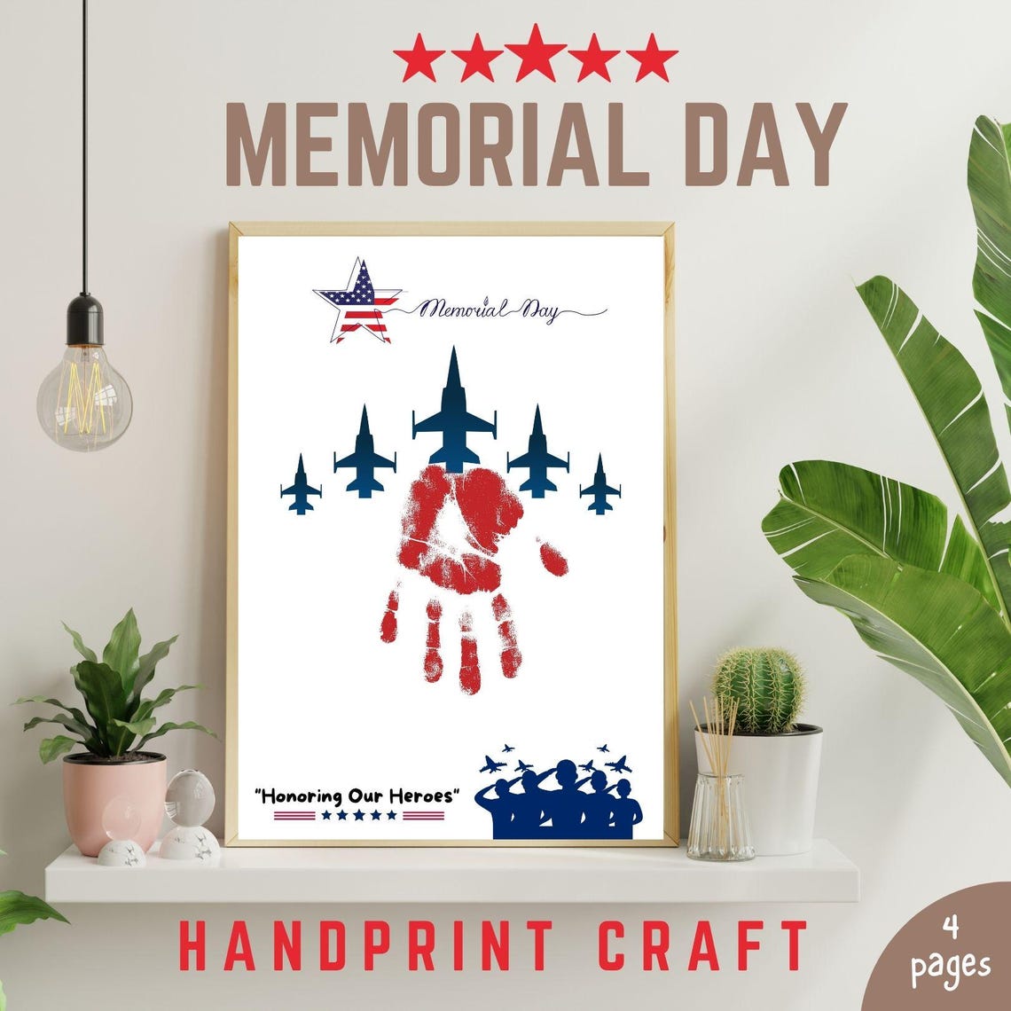 Memorial Day Handprint Craft Bundle: Patriotic Activities (digital ...