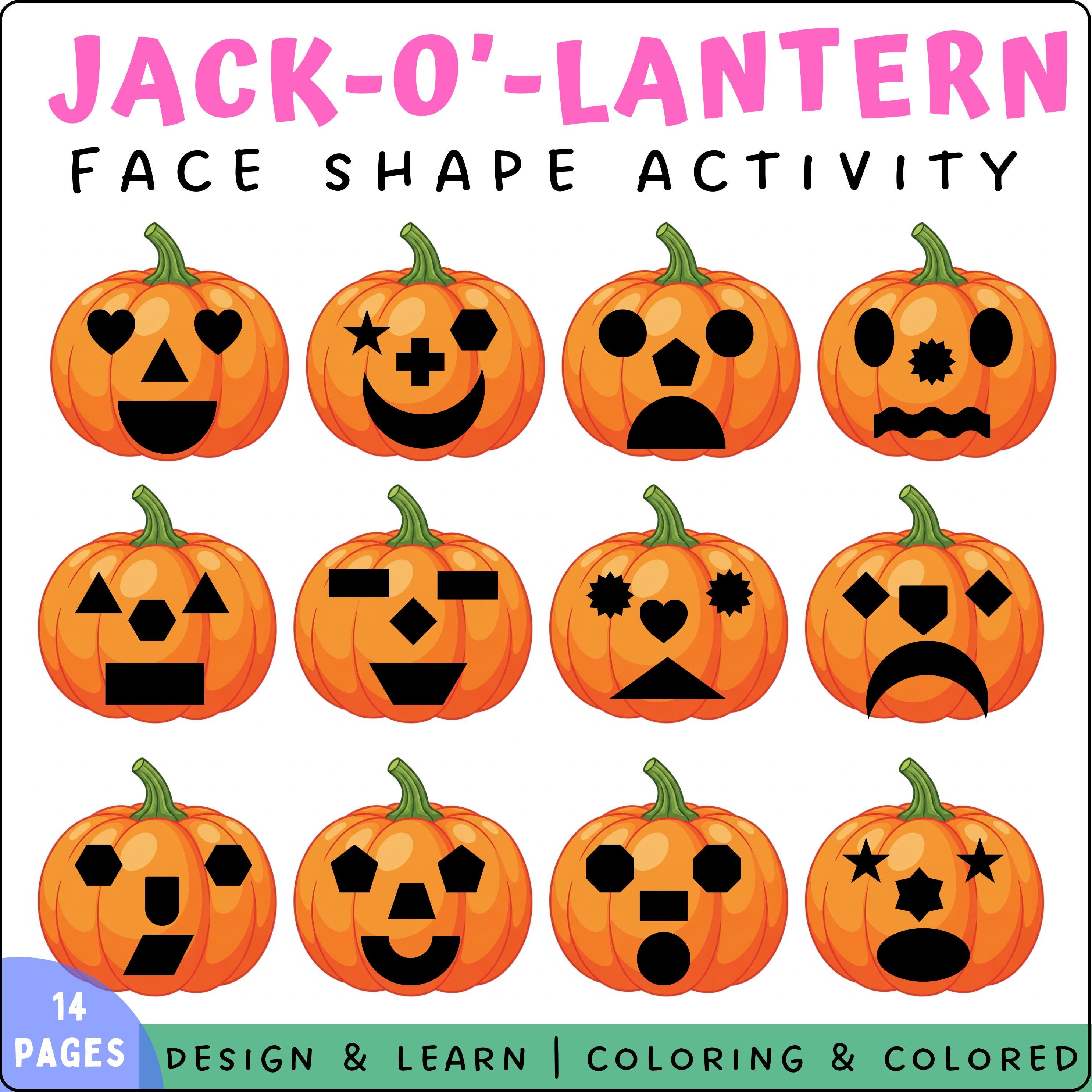 Jack-o'-lantern Craft: Shape Activity for Kids (digital Download) - Etsy