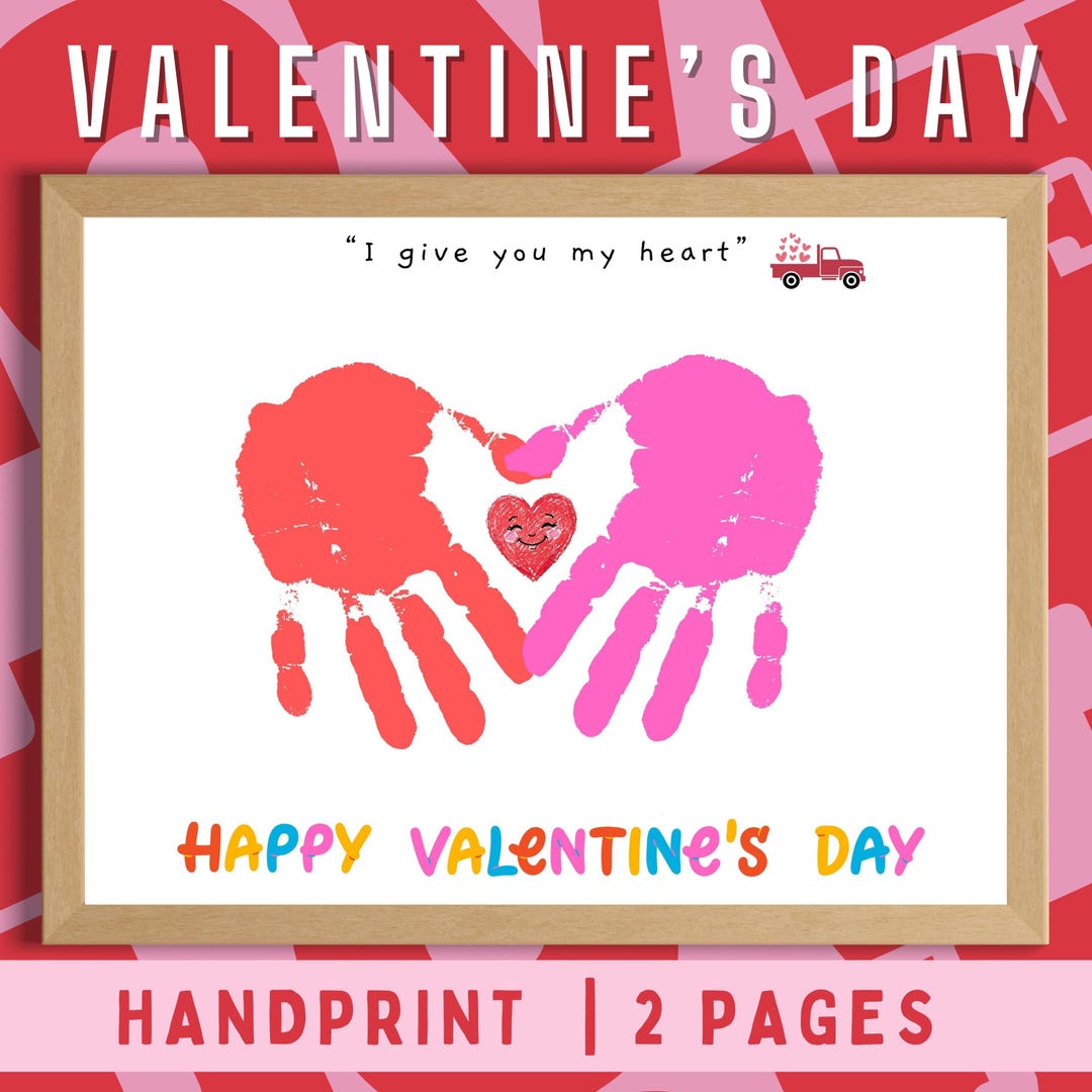 Valentines Day Handprint Craft Activities – Heart Shape | Keepsake With ...
