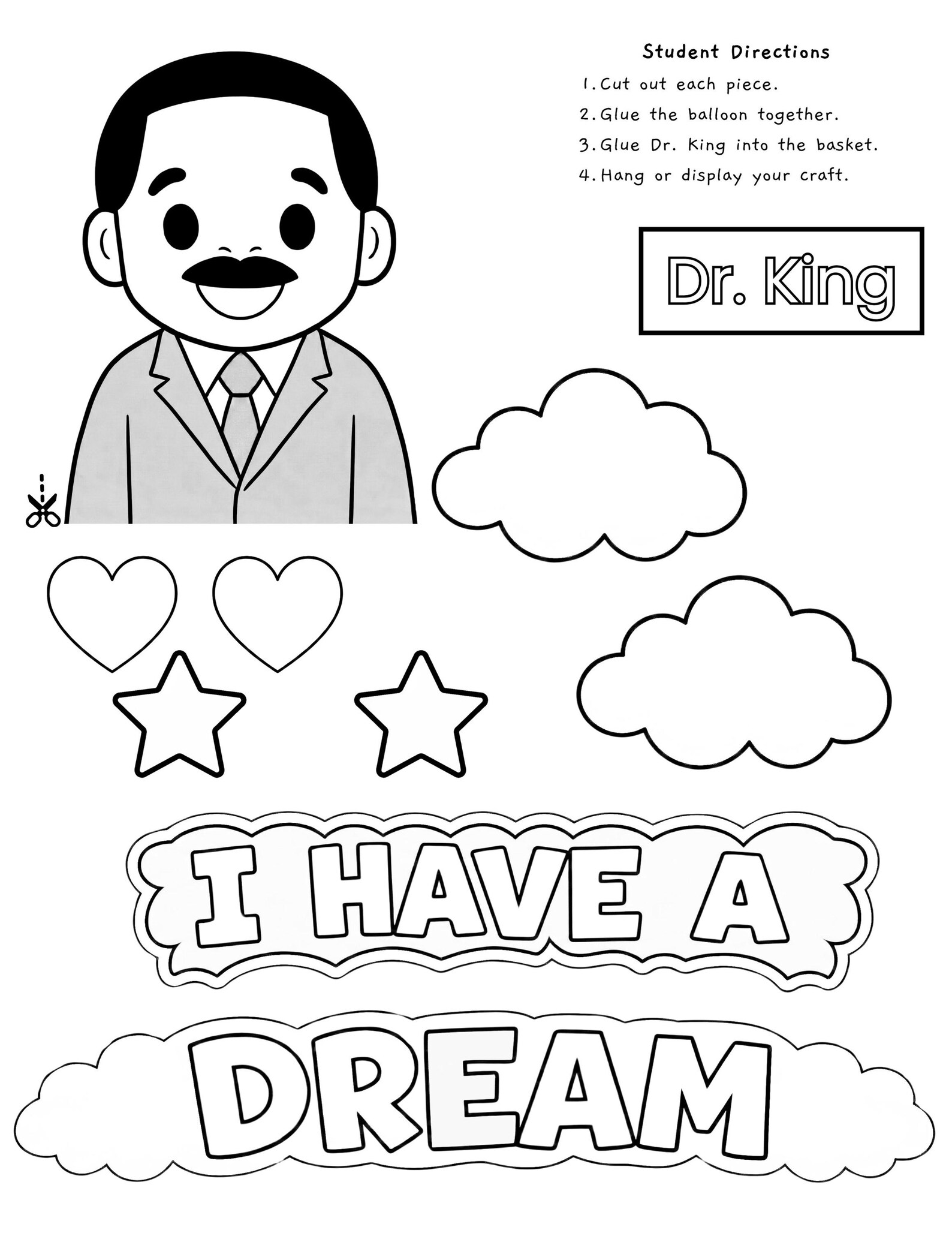 Martin Luther King Jr Day Craft | I Have a Dream Bulletin Board | MLK ...