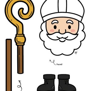St. Nicholas Day Craft |build-a-saint Puppet (small and Large) | Cut ...