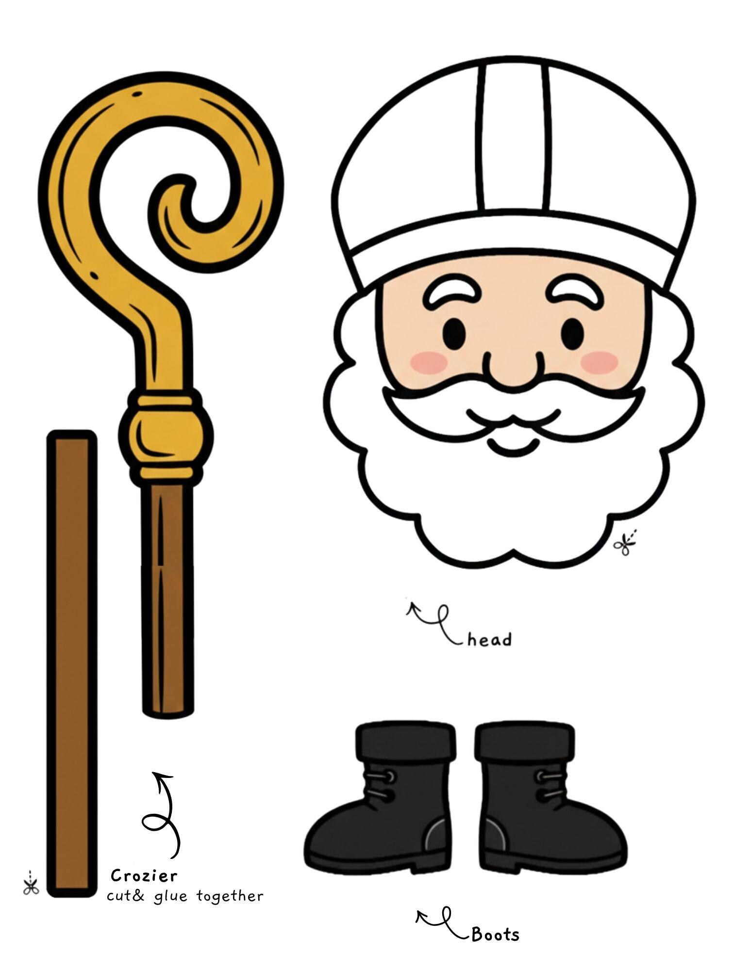 St. Nicholas Day Craft |build-a-saint Puppet (small and Large) | Cut ...