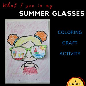 Summer Sunglasses Art Activity: Printable Kids Craft Template (PDF ...