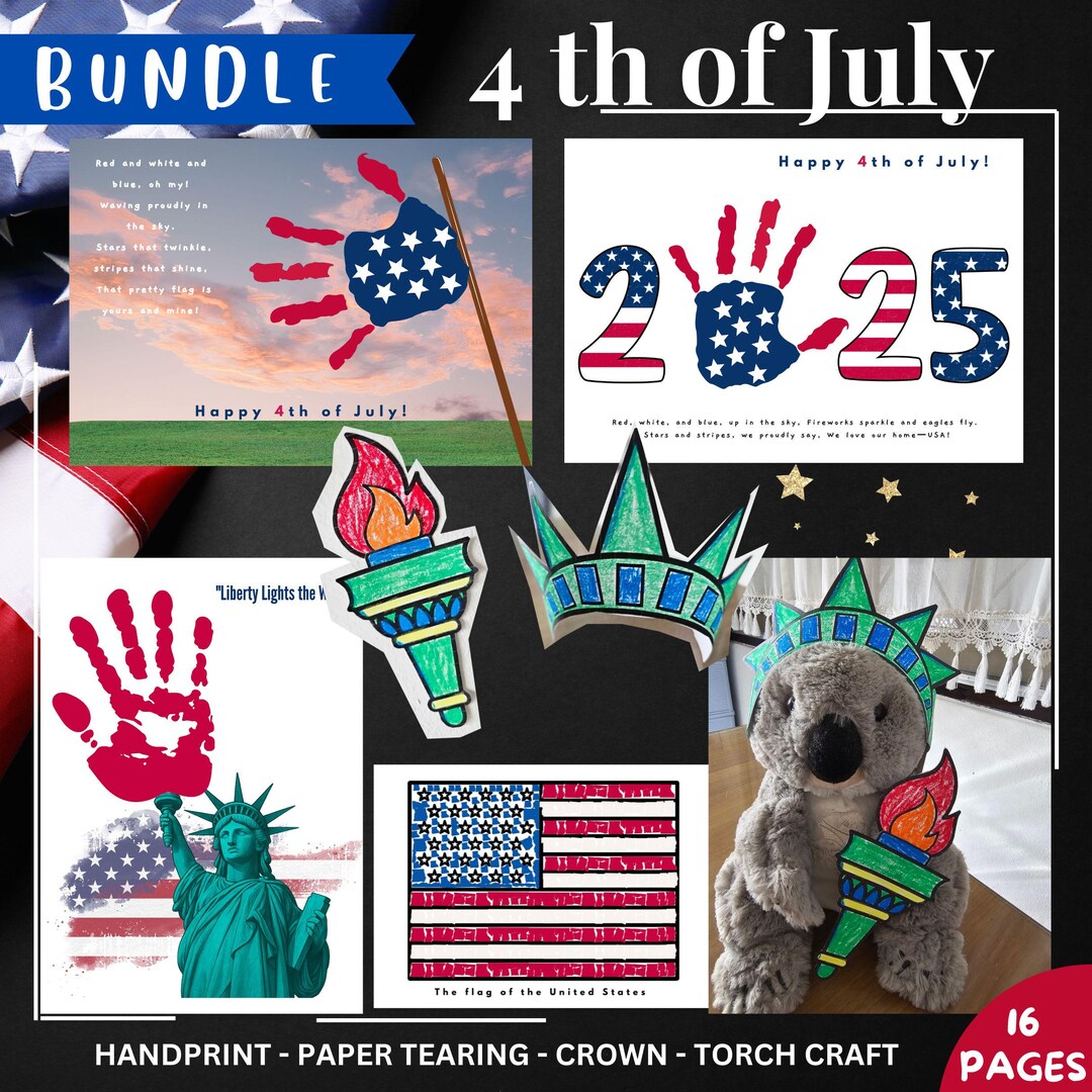 MEGA Bundle: 4th of July Craft | Handprint, Crown, Flag, Torch ...