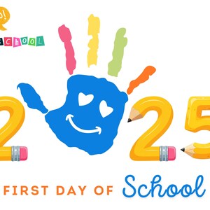 First Day of School 2025 Handprint Craft With Poem | Keepsake Activity ...
