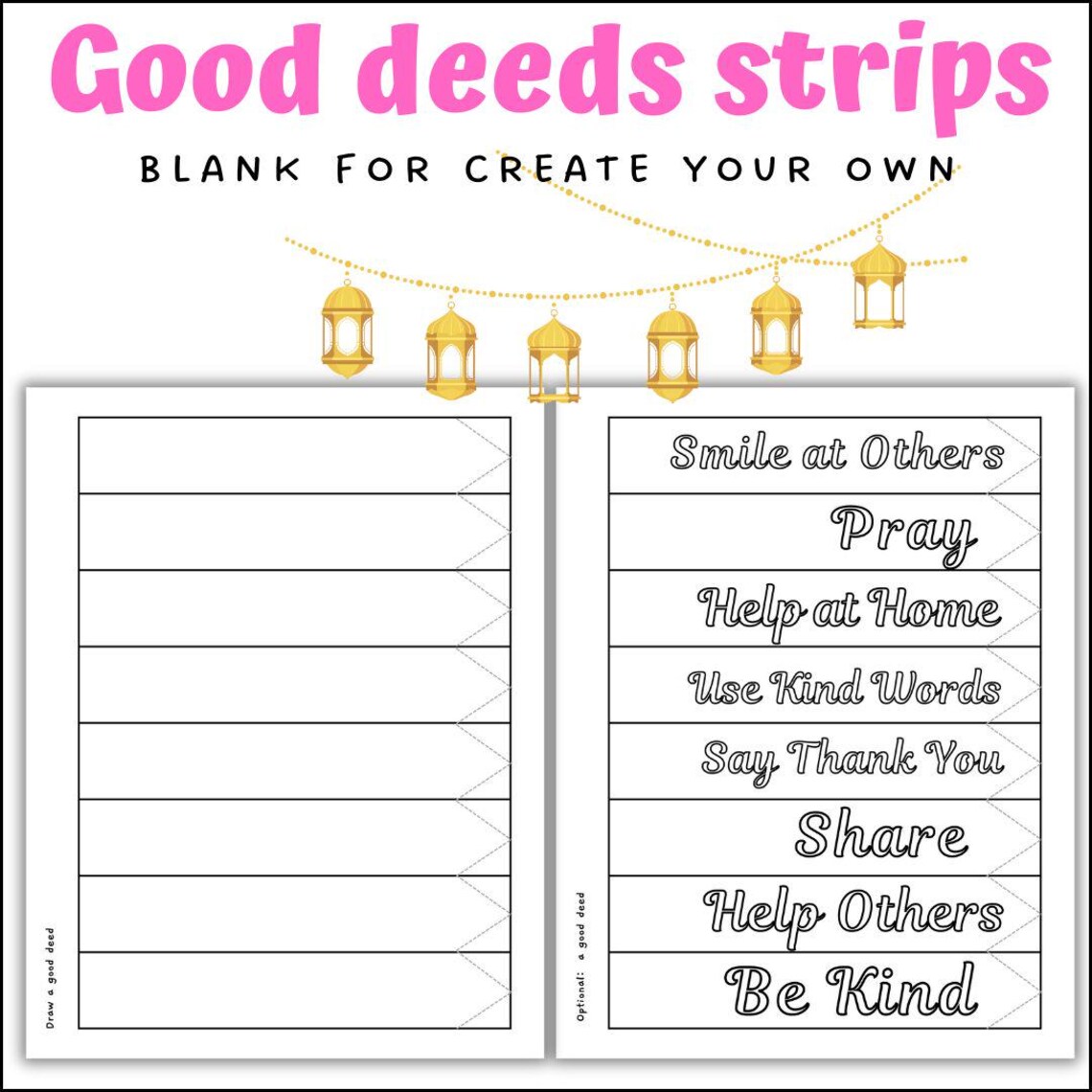 Ramadan Lantern Craft With Good Deeds | Coloring Activity | SEL Ramadan ...