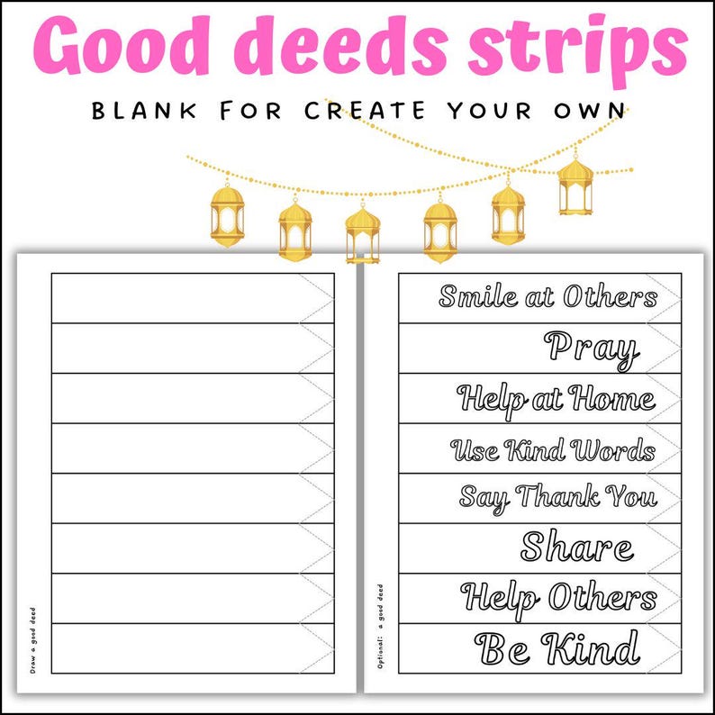 Ramadan Lantern Craft With Good Deeds | Coloring Activity | SEL Ramadan ...