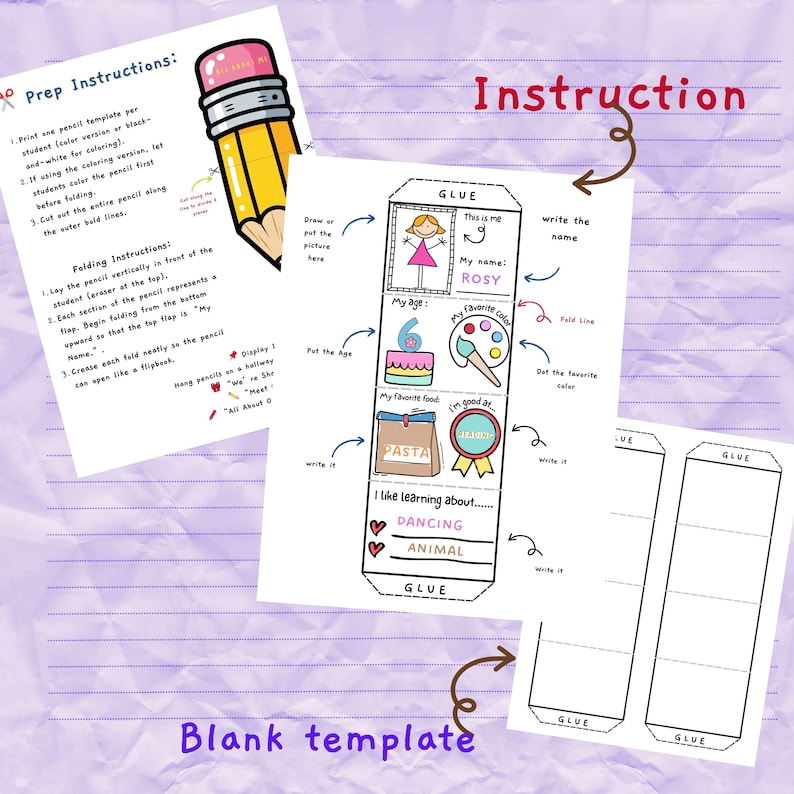 All About Me Pencil & Crayon Foldable Craft | Back to School Activity ...