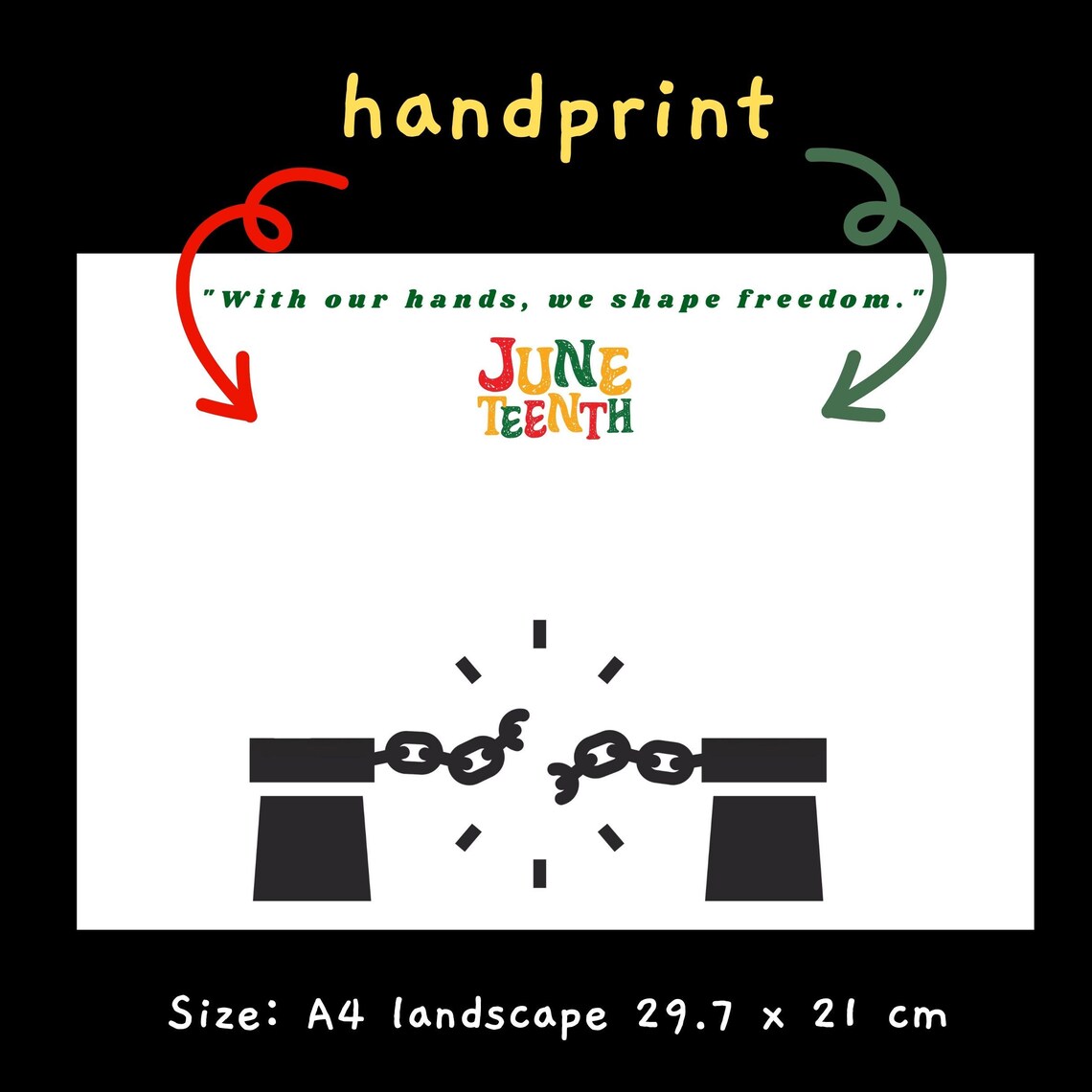 Bundle: Juneteenth Craft Activities Pack – Handprint Art & 1865 Pieces ...