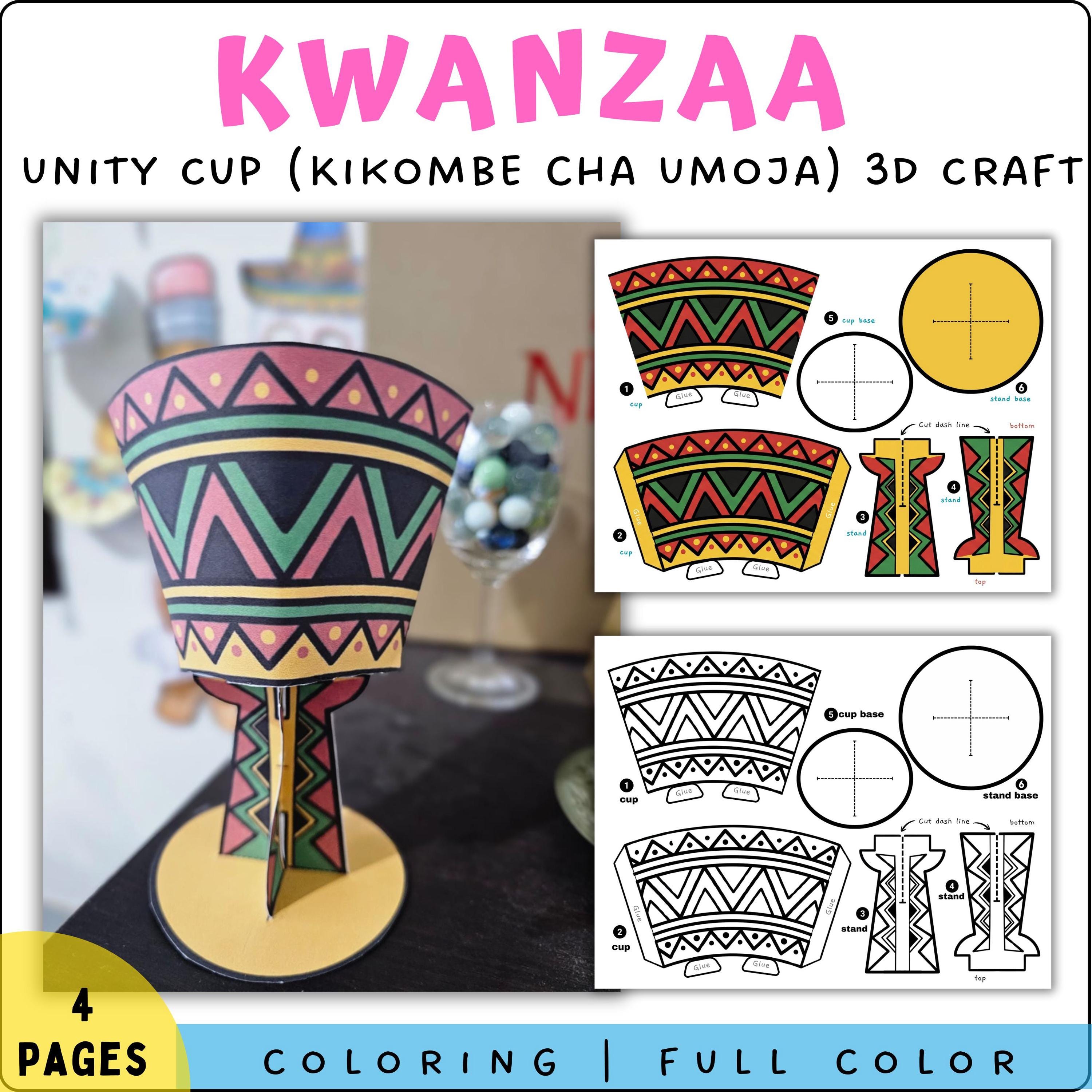 Kwanzaa Unity Cup 3D Craft | Kikombe Cha Umoja | Cut & Glue Printable ...