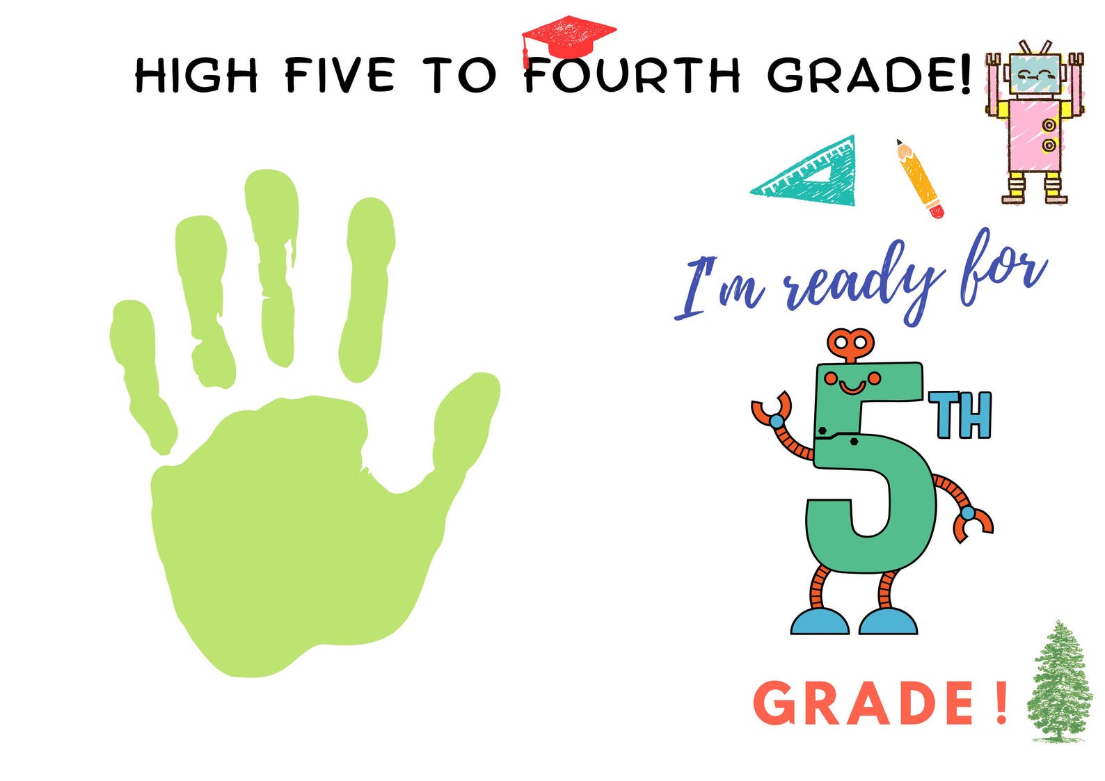 End of Year Handprint Art Bundle: Graduation Keepsake (digital Download ...