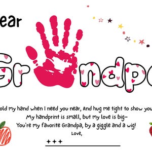 Grandparent’s Day Handprint Craft | Keepsake Poem Activity for Kids ...