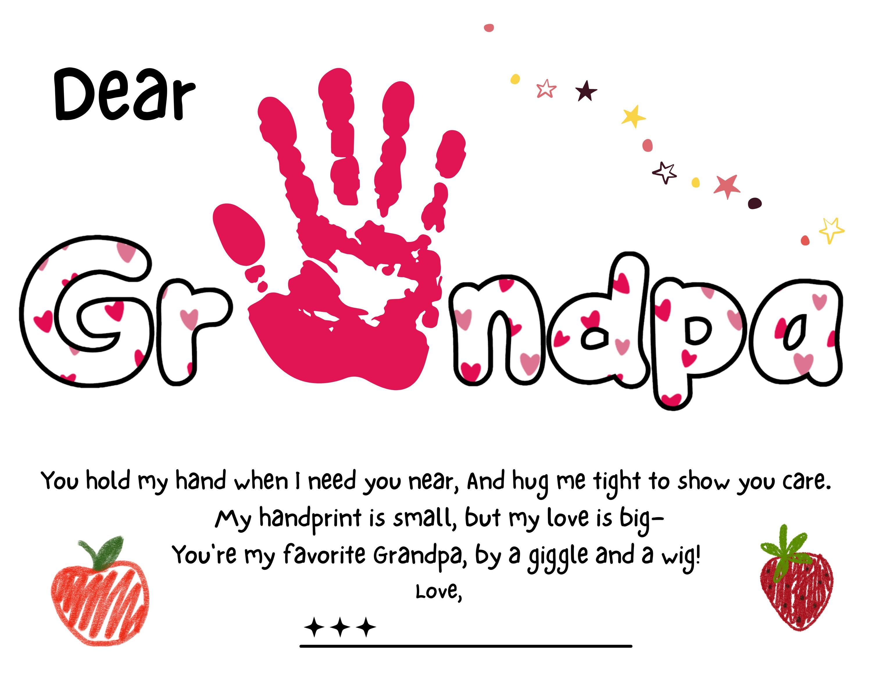 Grandparent’s Day Handprint Craft | Keepsake Poem Activity for Kids ...
