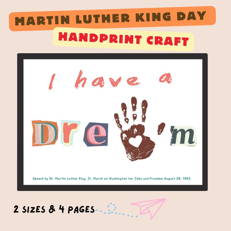 MLK Day Handprint Art Bundle: Black History Month Craft (PDF) - Etsy