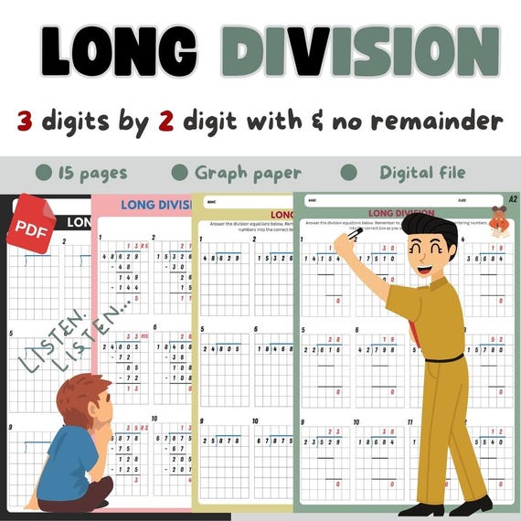 Long Division Worksheets On Graph Paper