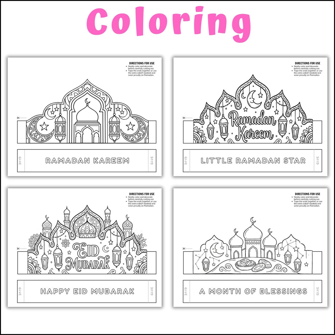 Ramadan Paper Crown Craft | Coloring & Writing Activity | Ramadan ...