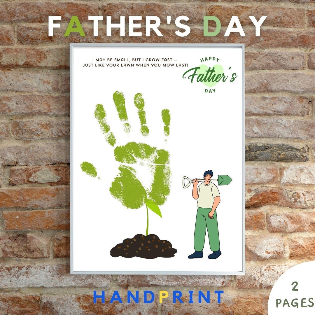 Father's Day Handprint Art: Gardener Gift, Keepsake Craft (digital ...