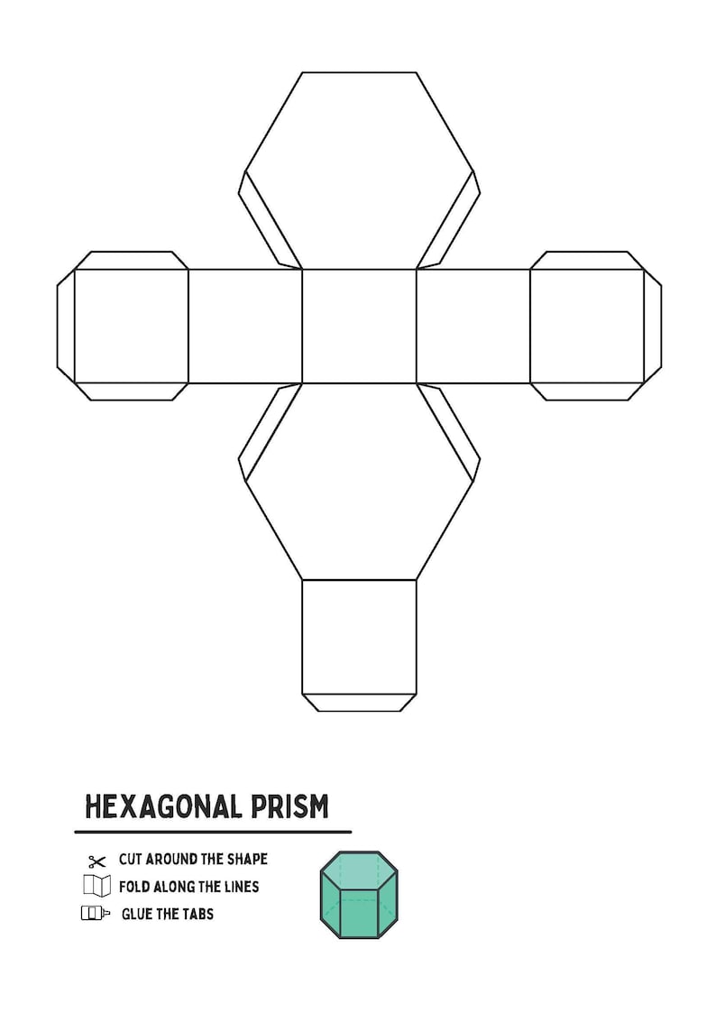 3D Shapes Nets (cut and Fold) | Paper Craft Geometry Shape, Three ...