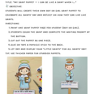 All Saints' Day Puppet Craft: Catholic Kids Activity (digital Download ...