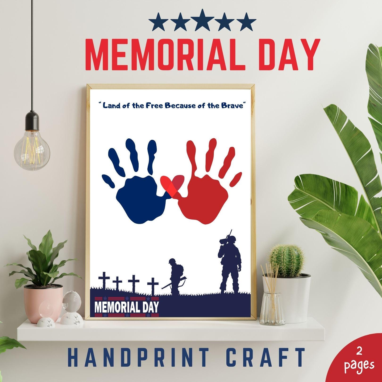 Memorial Day Handprint Craft Bundle: Patriotic Activities (digital ...