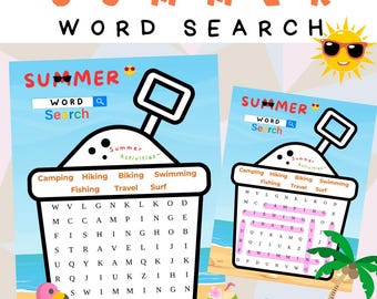 Summer Fun Word Search - Etsy