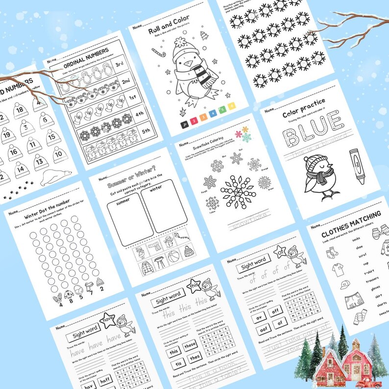 January Preschool Workbook -busy Book-curriculum, Winter Activities ...