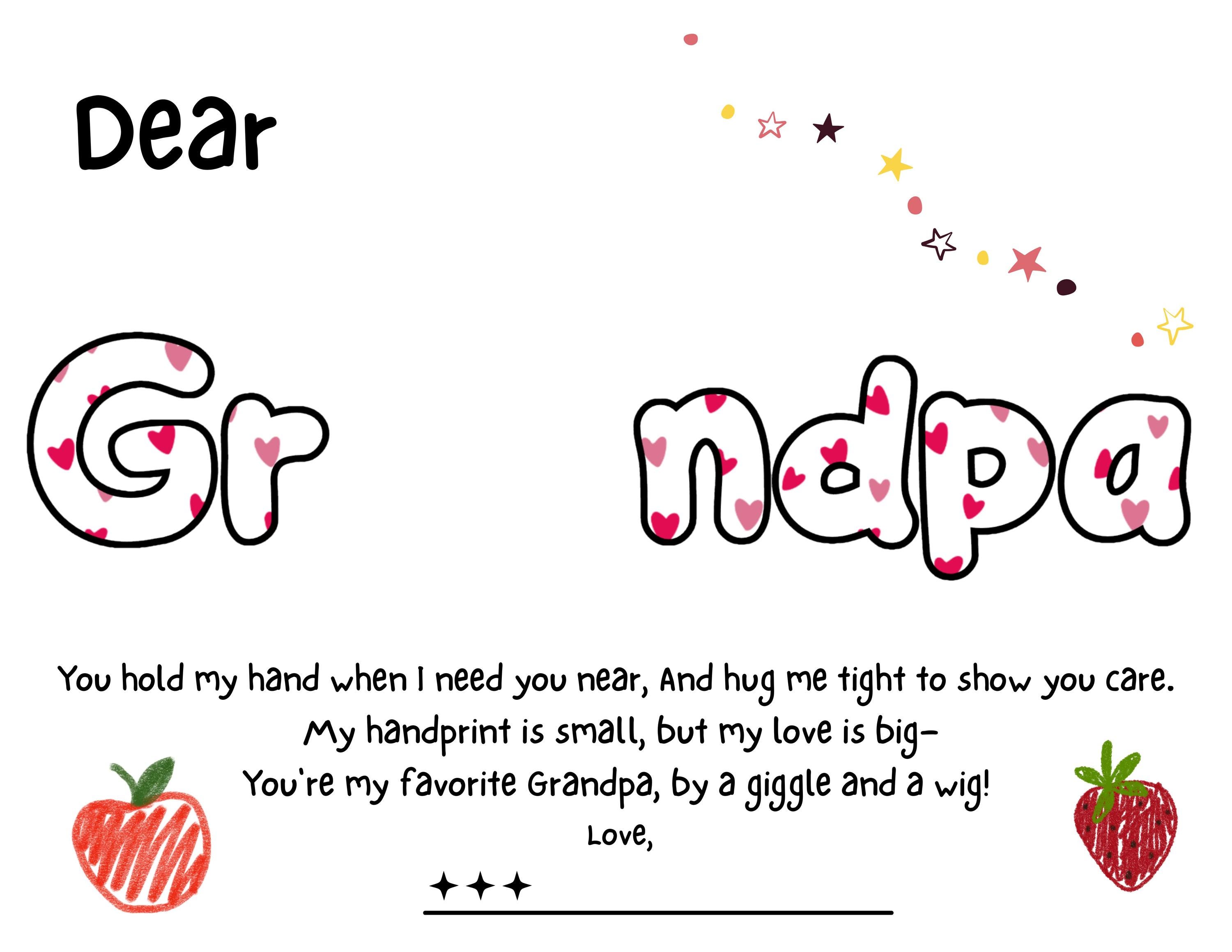Grandparent’s Day Handprint Craft | Keepsake Poem Activity for Kids ...