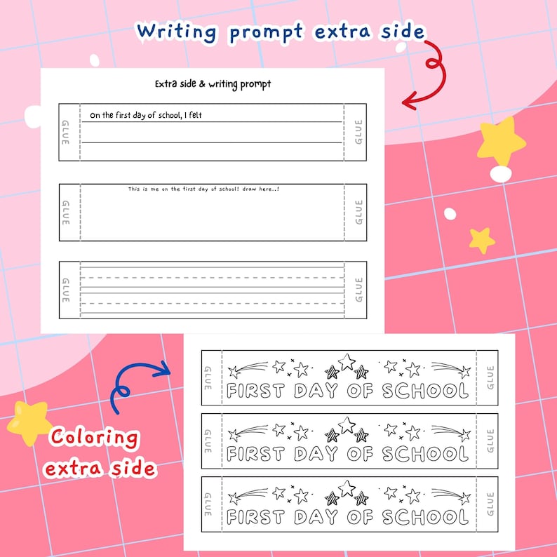 First Day of School Crown, Kindergarten Hat Craft + Writing Prompt Back ...