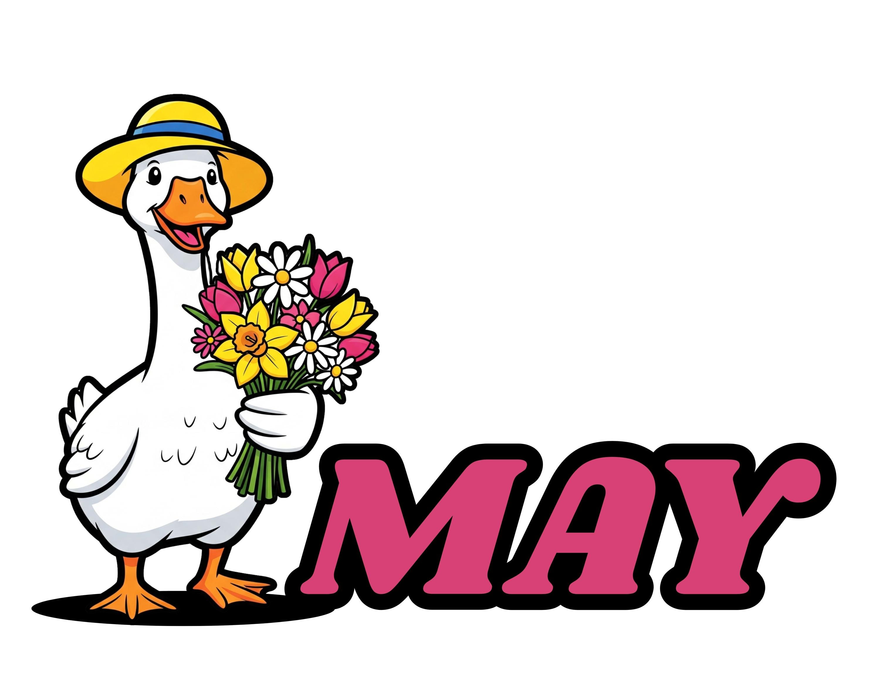 Silly Goose Calendar Months: Printable Classroom Bulletin Board Cards ...