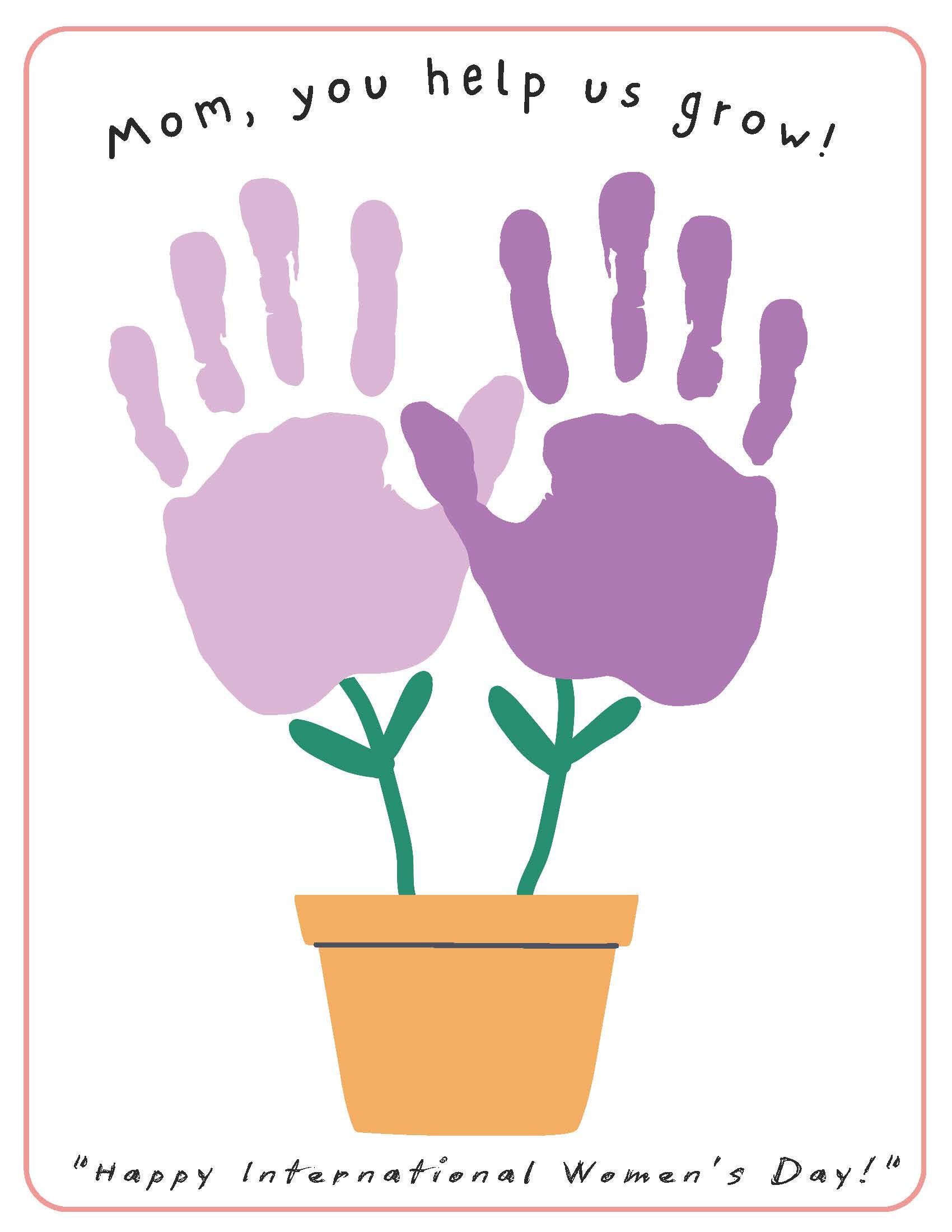 Women's Day Handprint Craft: Dandelion Fingerprint Gift (PDF Download ...