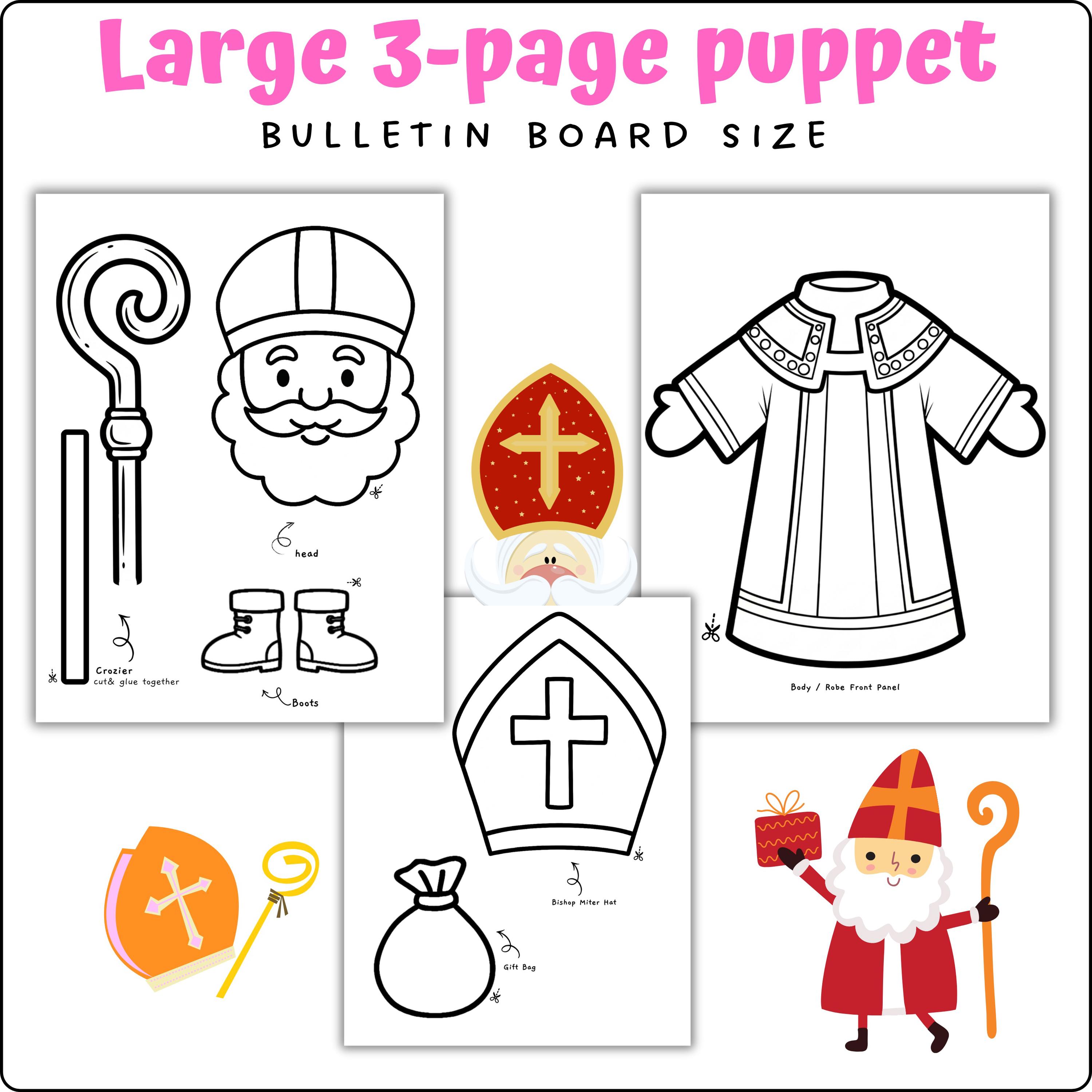 St. Nicholas Day Craft |build-a-saint Puppet (small and Large) | Cut ...