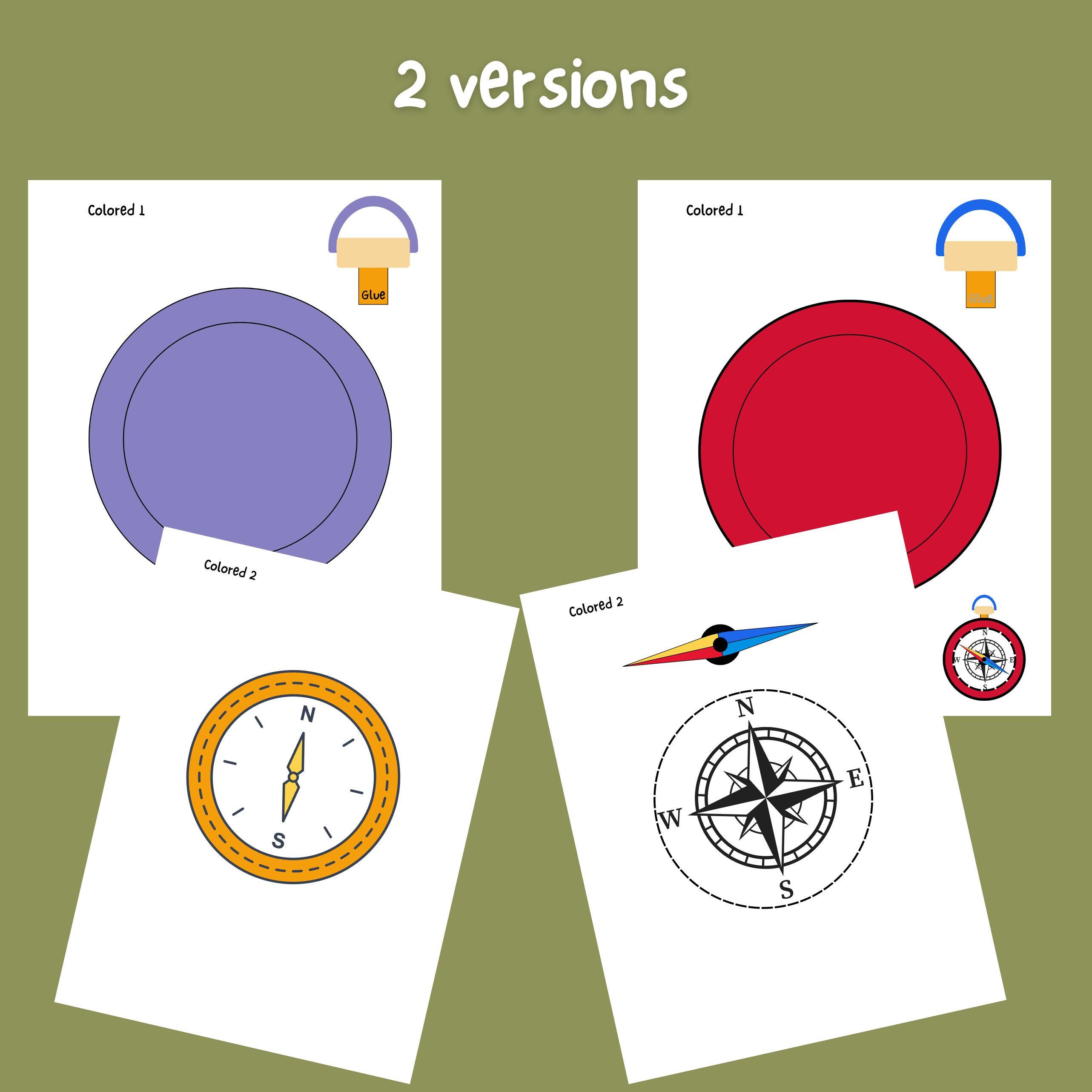 Compass Craft Activity & Writing Prompt: Camping Theme (digital ...